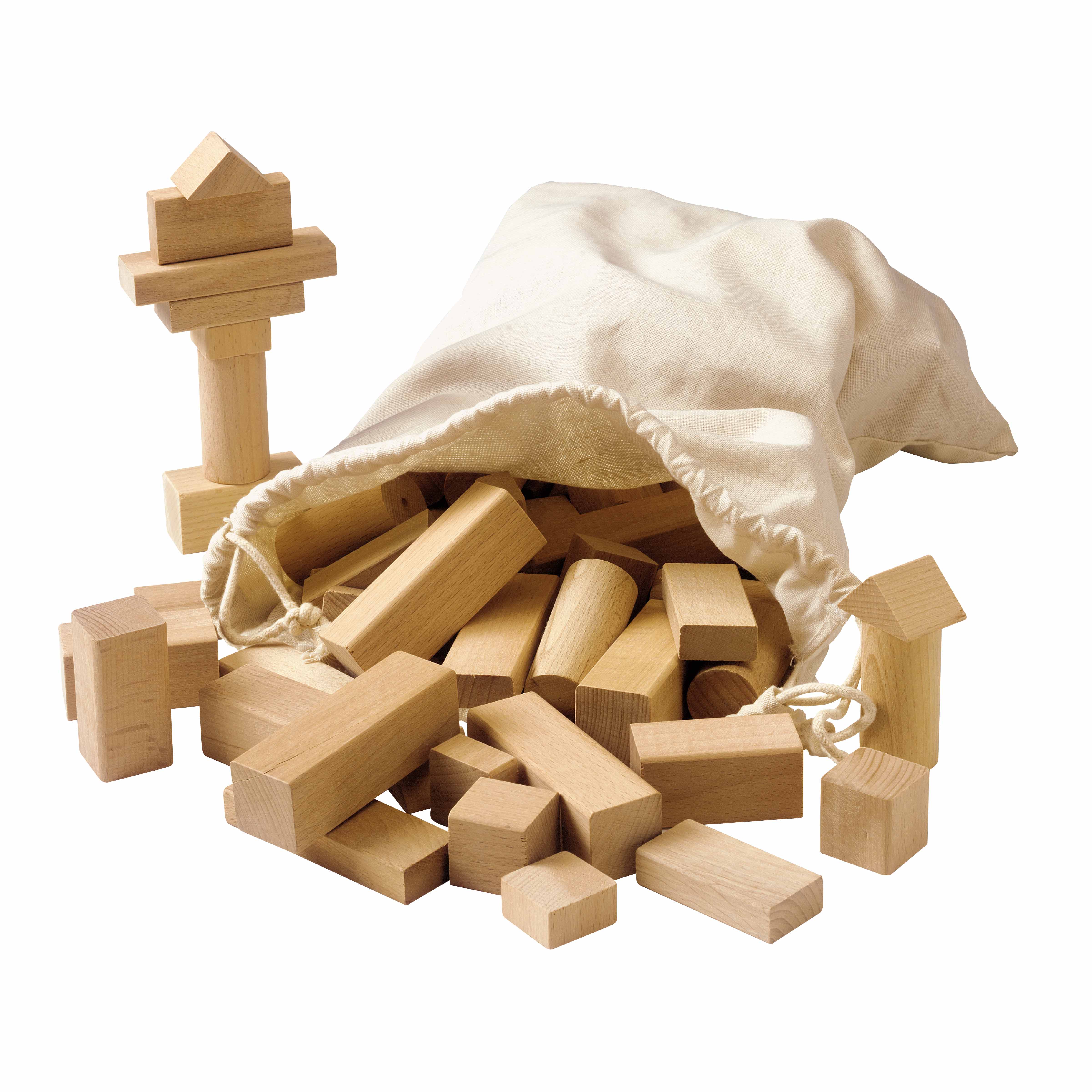 Blank wooden building blocks store
